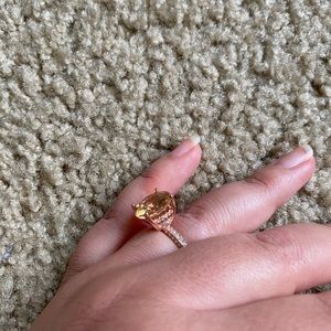 Jewelry | Bling Rose Gold Big Rock Engagement Wedding Ring | Poshmark